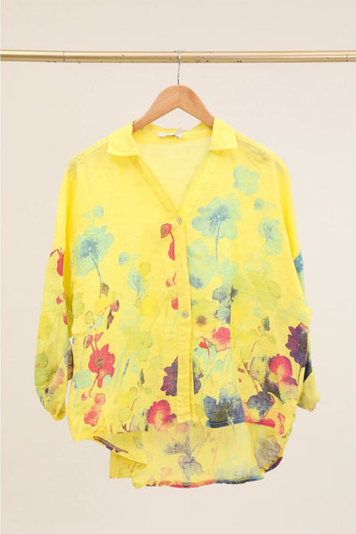 Capri Linen Shirt – Floral Print – Karim Collection